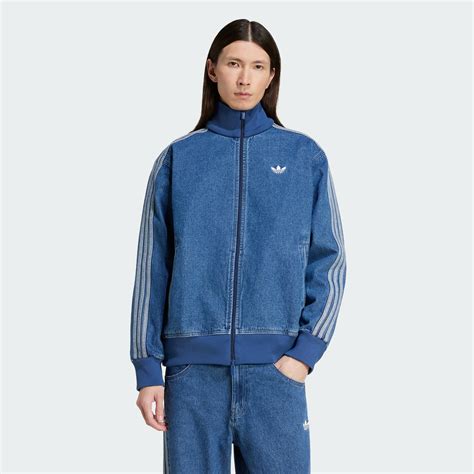 Adidas Adicolor Denim Firebird Track Top Blue Adidas Uae