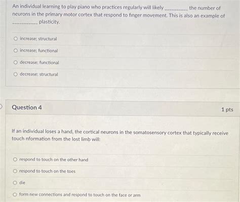 Solved Is An Example Of Structural Neuroplasticity