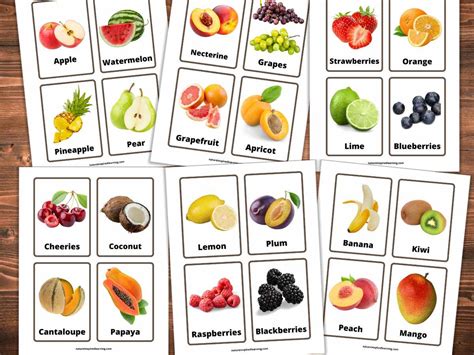 Fruit Flashcards Nature Inspired Learning