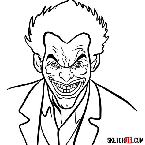 How To Draw Jokers Face Comic Style Sketchok