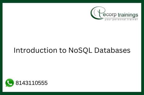 Nosql Training Hyderabad India Ecorp Trainings