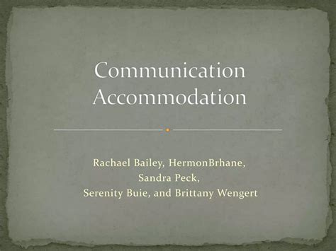 Communication Accommodation Theory Pptx