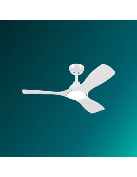 Ventilador De Techo Led Olas Dimable 42 28w24w Blanco Y Madera Leonleds
