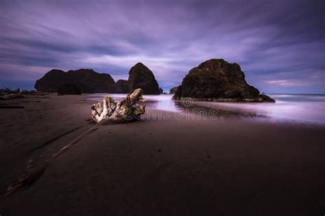 Oregon Coast Beach At Night Near Highway 101 Stock Image Image Of