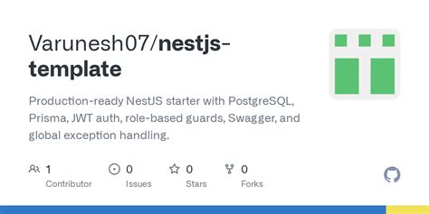 Github Varunesh07nestjs Template Production Ready Nestjs Starter