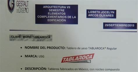 Elementos Complementarios 2015 Tablaroca Ficha TÈcnica