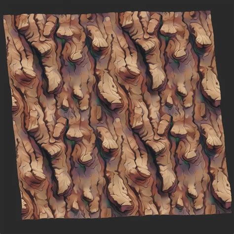 Game Stylized Bark Seamless Texture