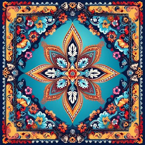 Premium Photo Simetric Harmonic Bandanna Pattern