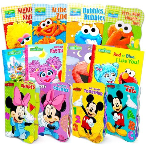 Mickey Mouse And Sesame Street Board Book Set Educational Books For