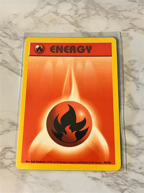 1999 Pokémon Fire Energy Card Base Set Wotc Never Played Etsy