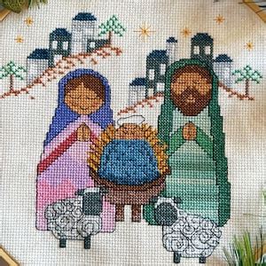 Nativity Cross Stitch Pattern Christmas Cross Stitch Pattern Holy