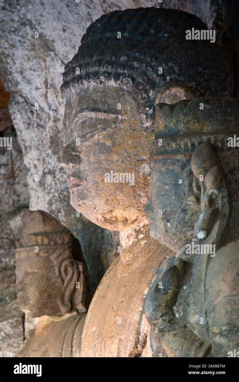 Photo Shows The Magaibutsu Buddhist Statues On The Kunisaki Peninsula