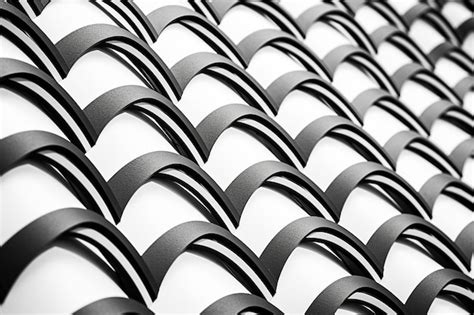 Minimalist Black And White Abstract Wave Grid Pattern Premium Ai Generated Image