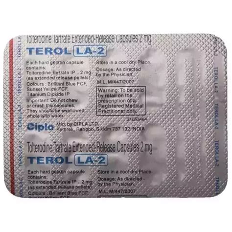 Terol La 2 Capsule Uses Price Dosage Side Effects Substitute Buy