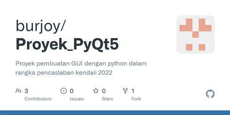 GitHub Burjoy Proyek PyQt Proyek Pembuatan GUI Dengan Python Dalam Rangka Pencaslaban