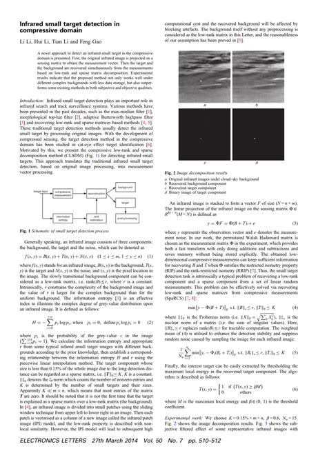 pdf infrared small target detection in compressive domain