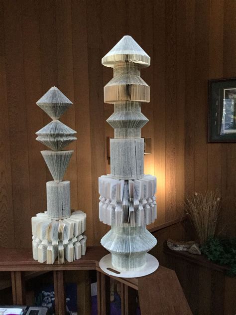Example Of Several Folded Used Books In Geomertic Shapes Book Folding