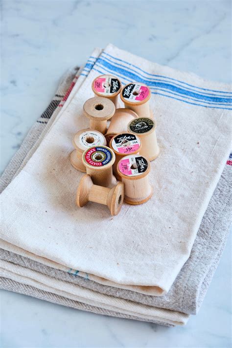 Vintage Wooden Thread Spools Small Size Etsy