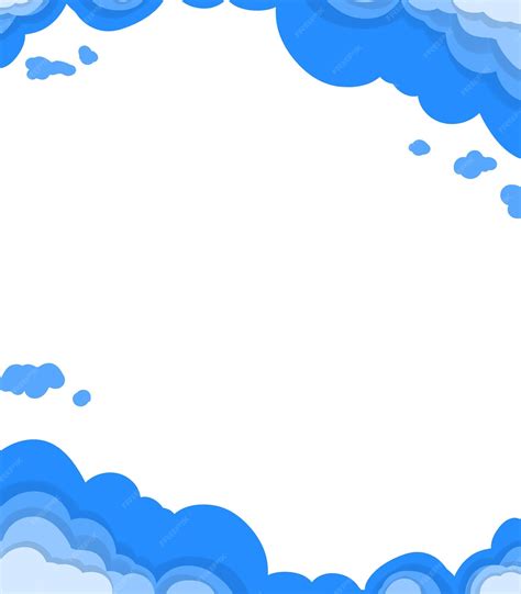 Premium Psd Frame Border With Clouds Paper Cut Illustration