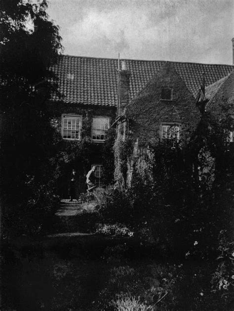 Black And White Negative Of Two Unidentified Figures In Front Of The House At Wareham Manor