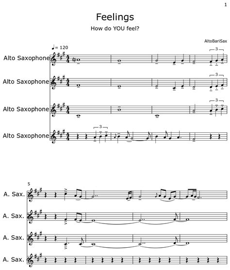 Feelings Sheet Music For Alto Saxophone
