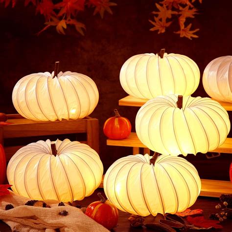 6 Pack Diy Pumpkin Paper Lanterns Halloween And Fall Decorations 6