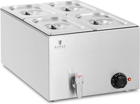 Royal Catering Bain Marie 600 W 4 Gn 1 4 Aftapkraan