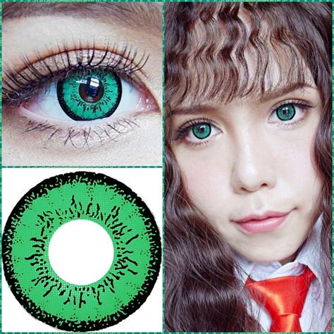 Dollyeye Green Cosplay Contact Lenses Bright Green 142mm Full Coverage