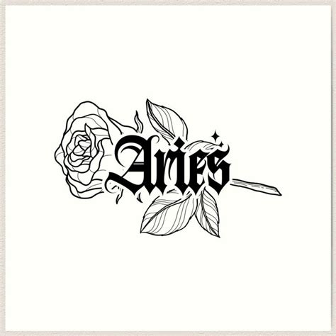 Aries Rose Tattoo Art Print Pretty Hand Tattoos Aries Tattoo Tattoo