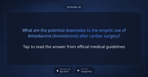 What Are The Potential Downsides To The Empiric Use Of Amiodarone
