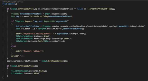 does raycast have limits for large mesh colliders need to select tiles