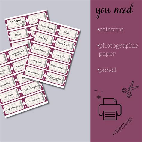 Customizable Kinky Sex Coupons Erotic Vouchers To Tick Instant Digital