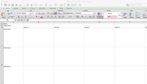 Synthesis Matrix Template Word