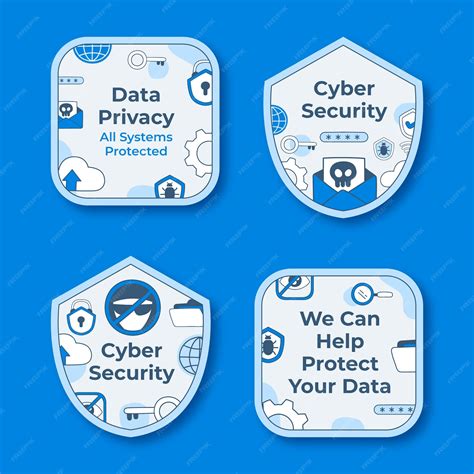 Free Vector Hand Drawn Data Privacy Labels Template