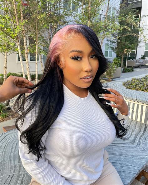 Sparkle Light Pink Roots Black Hair 150 Density Wig 13 4 Lace Front