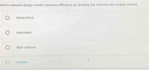 Solved Which Network Design Model Improves Efficiency By Dividing The