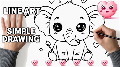 How To Draw A Cute Kawaii Elephant Easy Aesthetic Drawing Tutorial