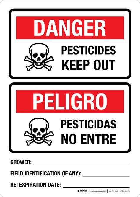 Danger Pesticides Keep Out Grower Field Identification Rei
