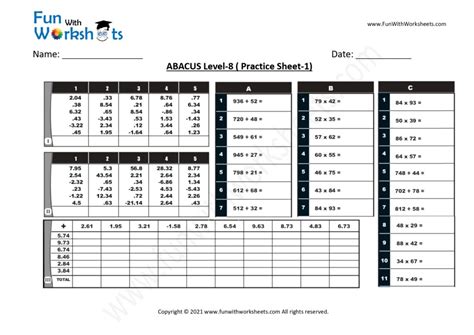 Ucmas Worksheets Abacus Grade 1 Math Worksheets