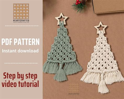 Macrame Pattern Christmas Tree Pdf Tutorial Intermediate Macrame Macrame For Begginer Macrame