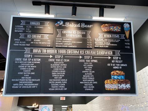 Menu At The Baked Bear Desserts Edmond