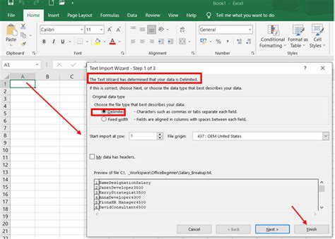 How To Import A Text File In Ms Excel Officebeginner