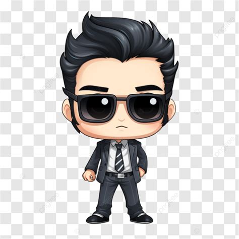 Creative Chibi Artwork In A Suit And Hat Chibi Boy Formal Suit Black