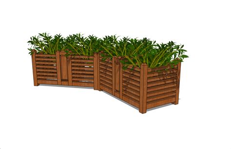 创意转角拼接木制花箱种植箱su模型景观小品土木在线
