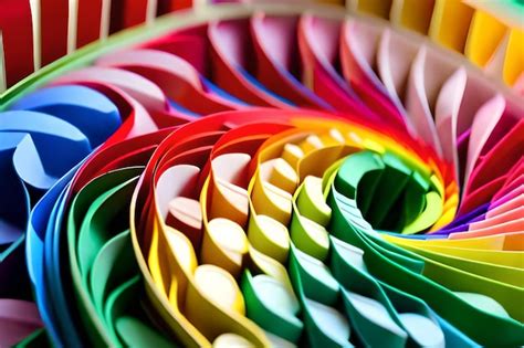 Premium Ai Image A Colorful Stack Of Paper That Says Rainbow