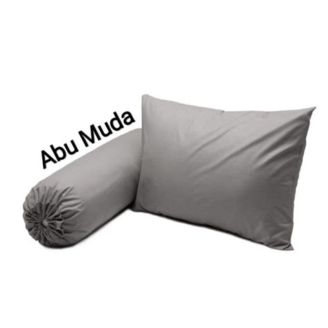 Jual Sarung Bantal Dan Guling Polos Warna Abu Muda Isi 2 Pc Shopee
