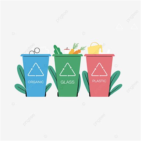 Garbage Classification Vector Element Garbage Trash Can Refuse