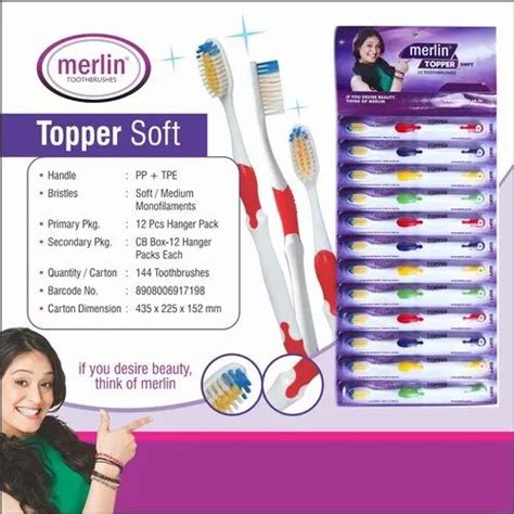 Medium Plastic Merlin Toothbrush For Tooth Cleaning At ₹ 66 Dozen In