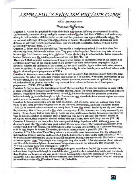 Pronoun Reference Pdf