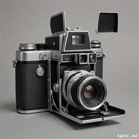 Classic Vintage Camera With Open Lens And Unique Design Features